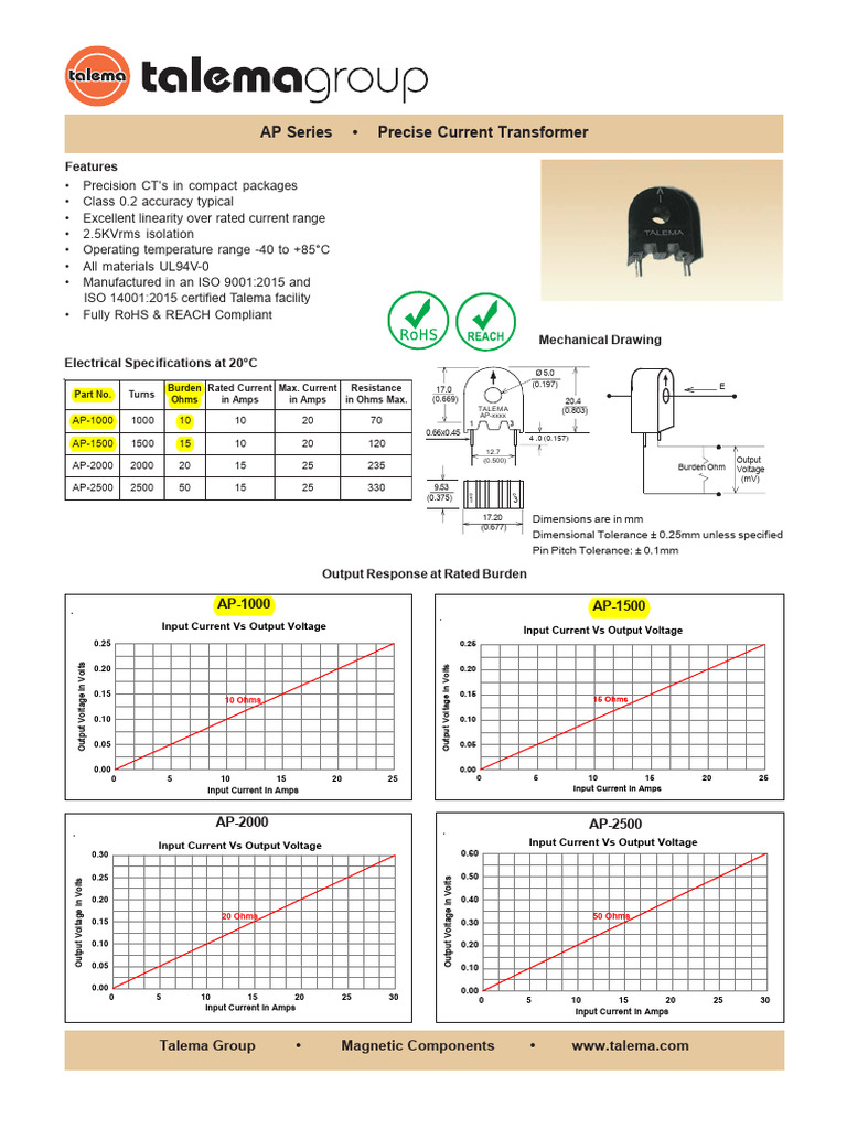 AP-1500 Precision Current Transformer | PDF | Engineering Tolerance ...