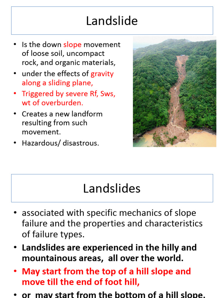 Landslide: Is The Down Movement of Loose Soil, Uncompact Rock, and ...