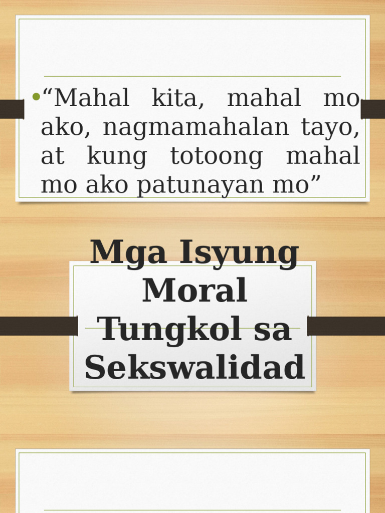 Mga Isyung Moral Tungkol Sa Sekswalidad | PDF