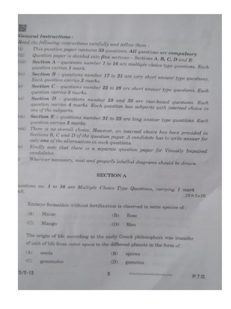 Bio QP | PDF