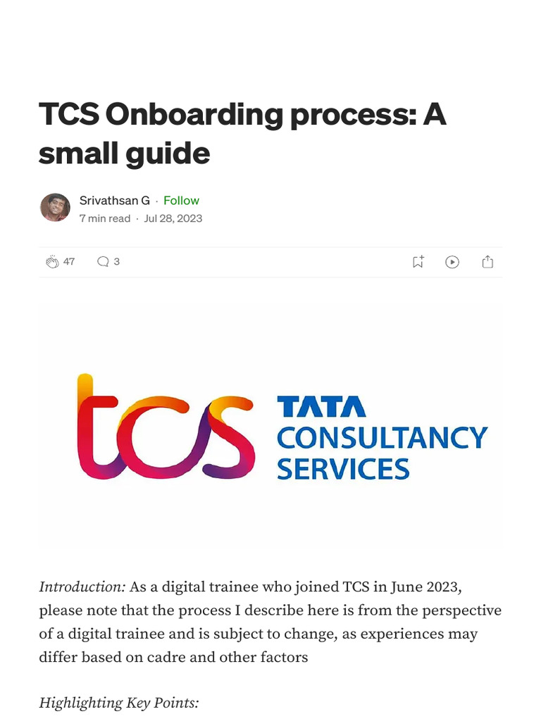 Https - Medium - Com - @gsrivathsan2001 - Tcs Onboarding Process A ...