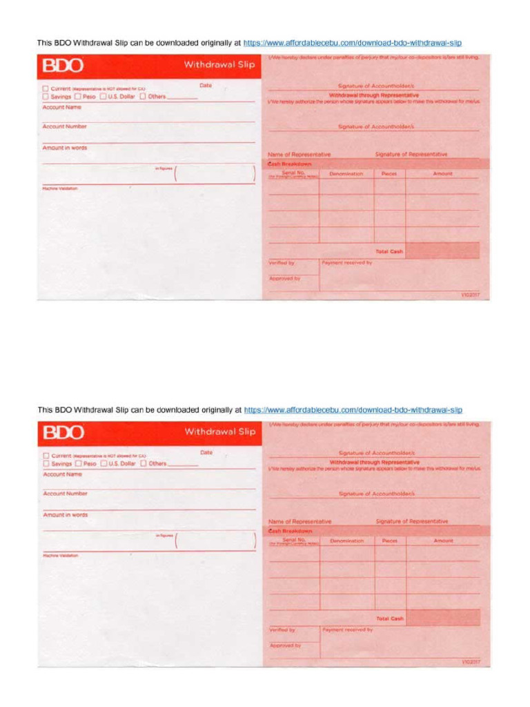 Bank Slips | PDF
