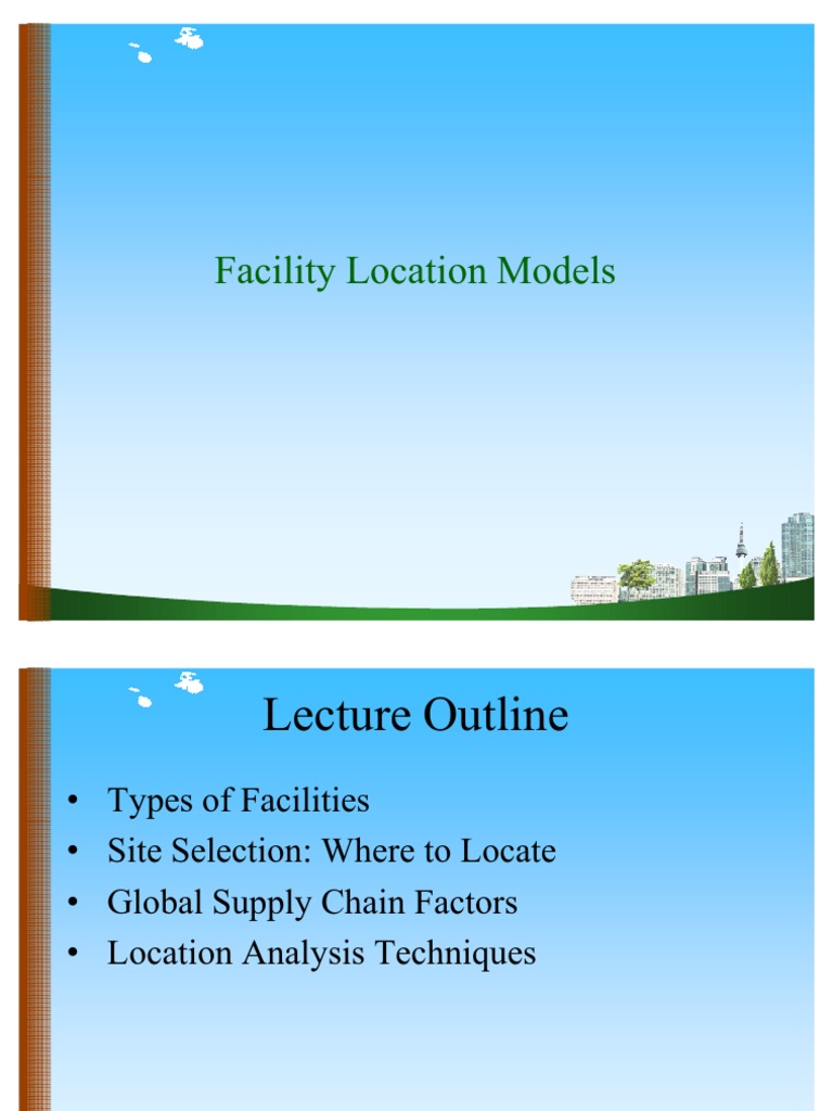 Facility Location Models PPT at DOMS | PDF