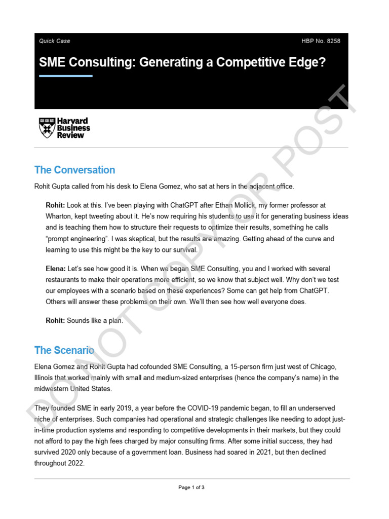 SME Consulting - Generating A Competitive Edge | PDF | Small And Medium Sized Enterprises ...