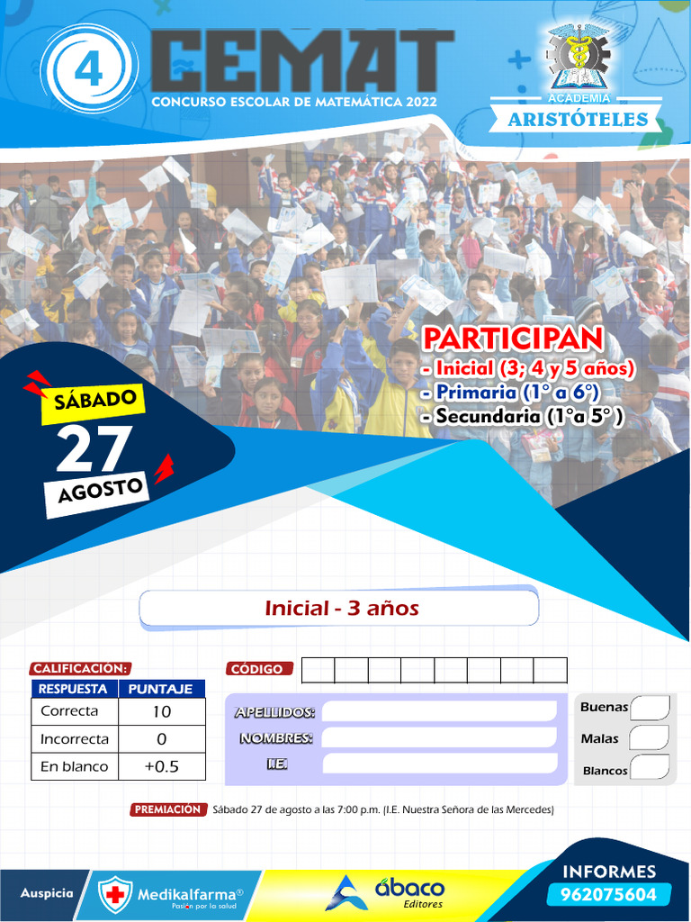 CEMAT 2022 - Inicial 3 | PDF