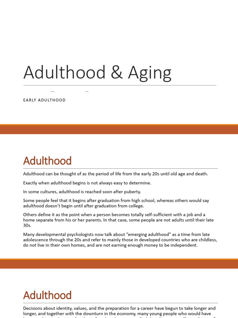 Early Adulthood (1) | PDF | Remarriage | Marriage