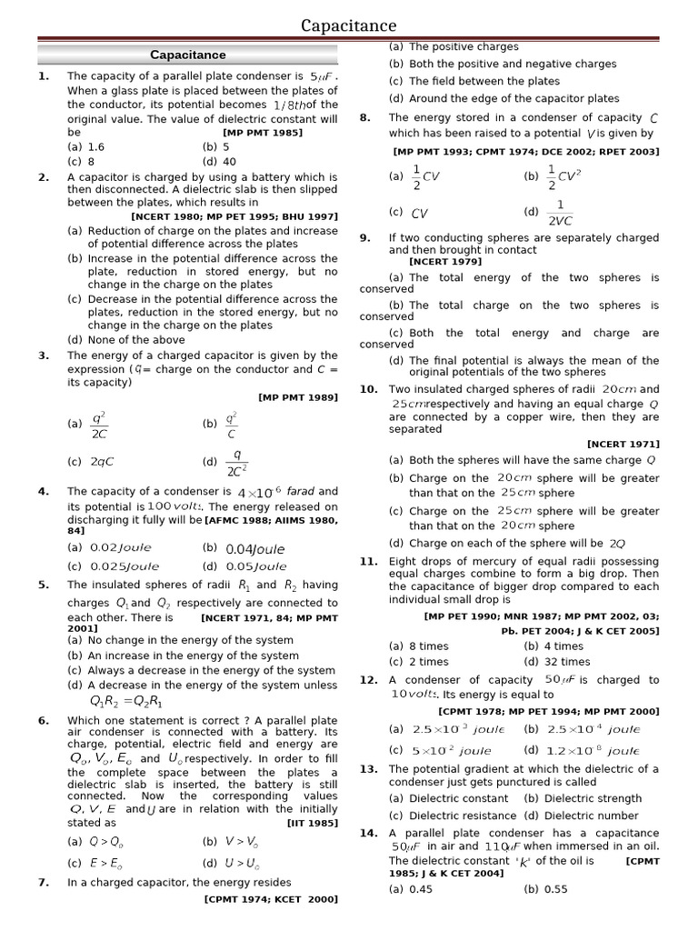 03 Assignment II | PDF | Capacitor | Capacitance