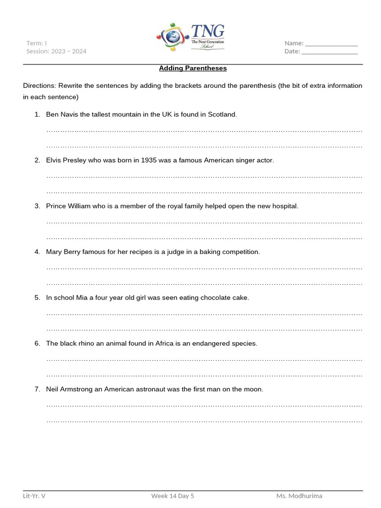 HW- Adding brackets for parenthesis | PDF