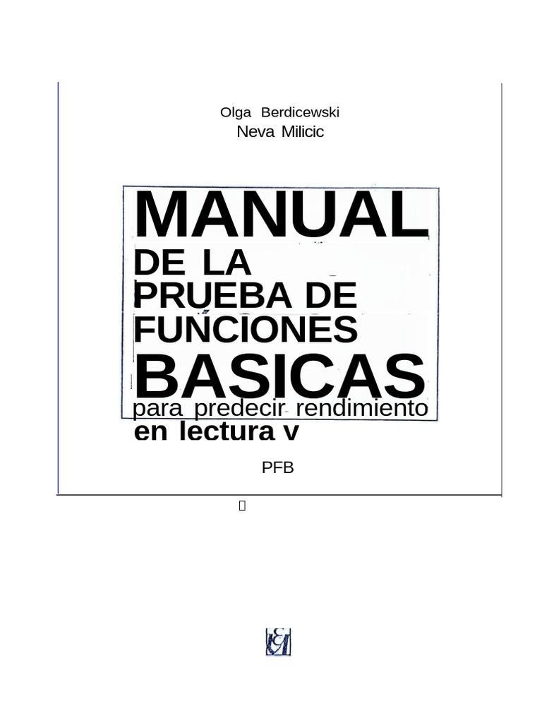 Manual - Prueba de Funciones Básicas (OCR) | PDF | Aprendizaje | Coordinación motriz