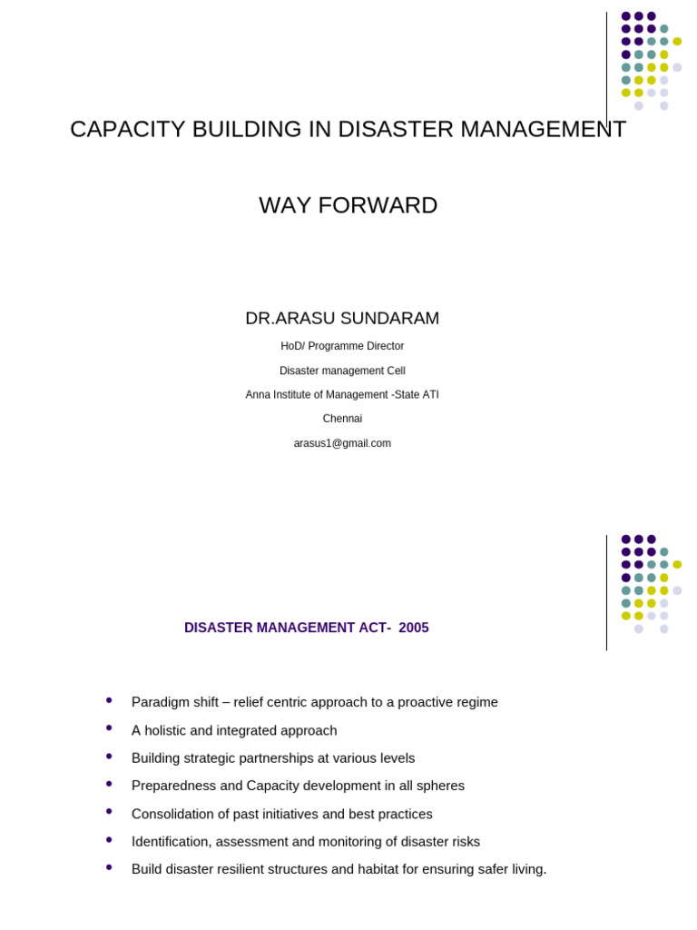 Capacity Buiding in Disaster Management | PDF | Emergency Management ...