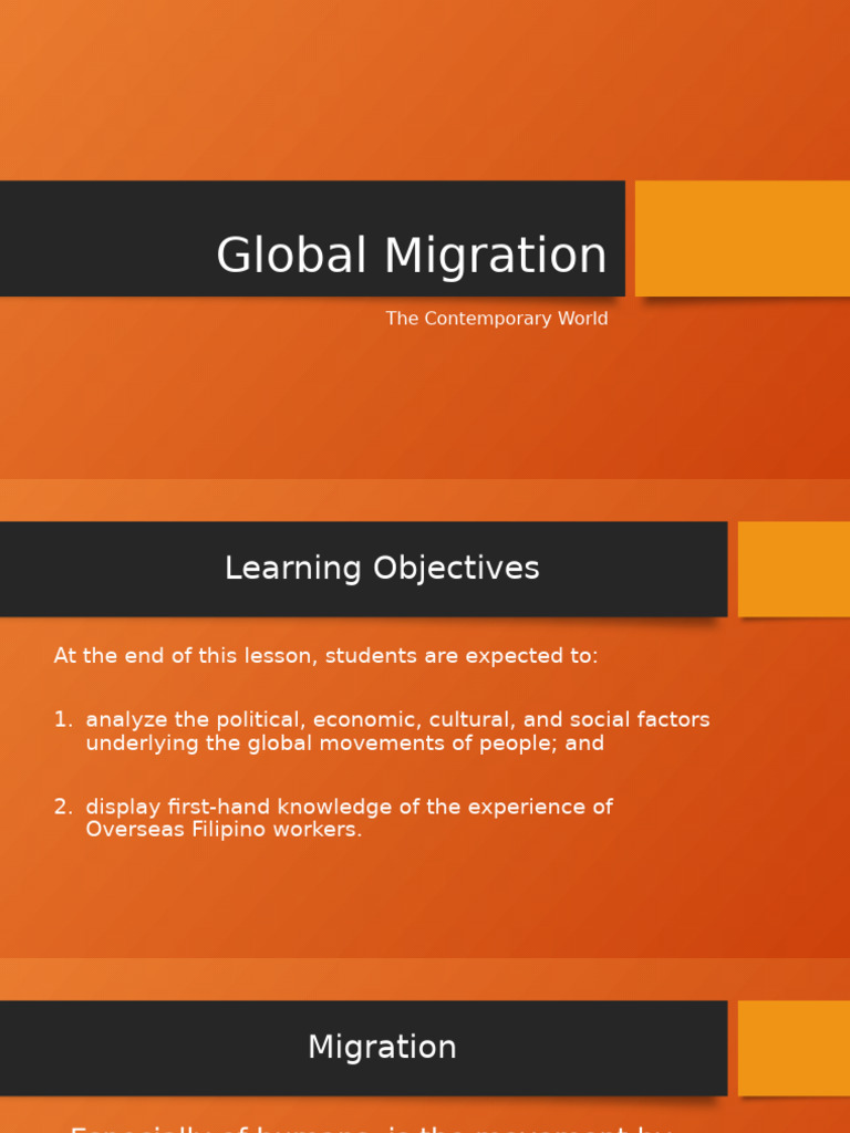 Global Migration | PDF | Human Migration | Human Capital Flight