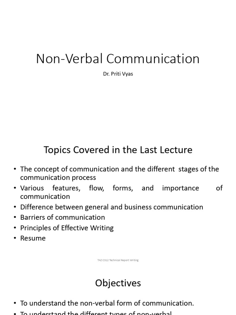 Non-verbal communciation | PDF | Nonverbal Communication | Communication