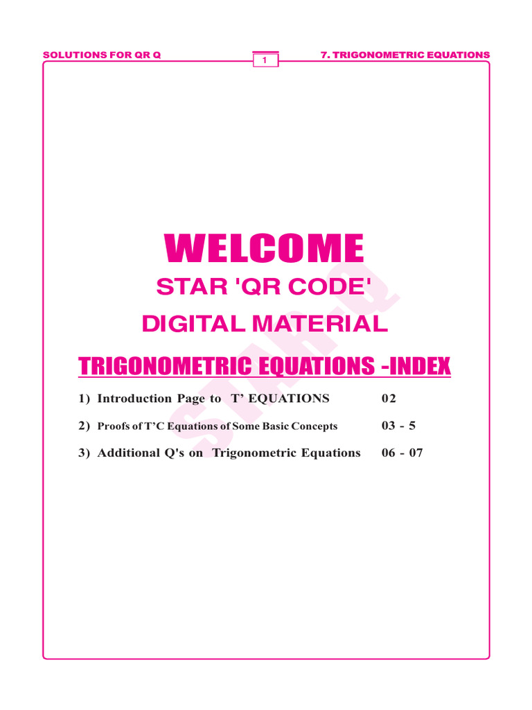 7 Trigonometric Equations | PDF | Trigonometric Functions | Equations