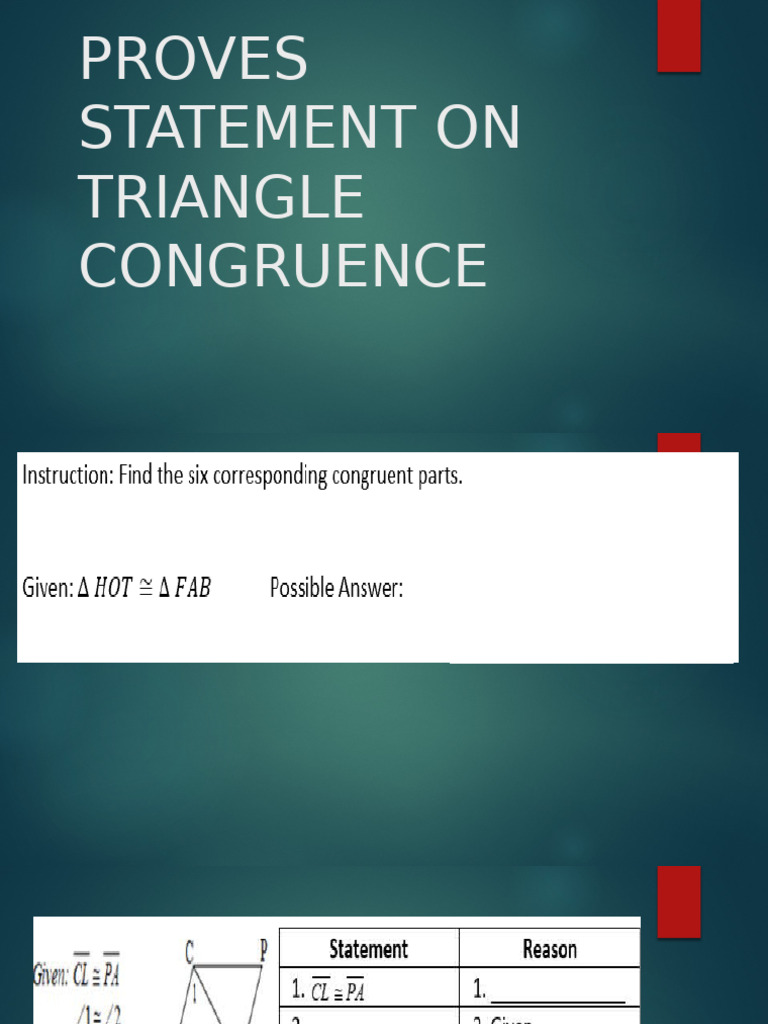 Proves Statement On Triangle Congruence | PDF