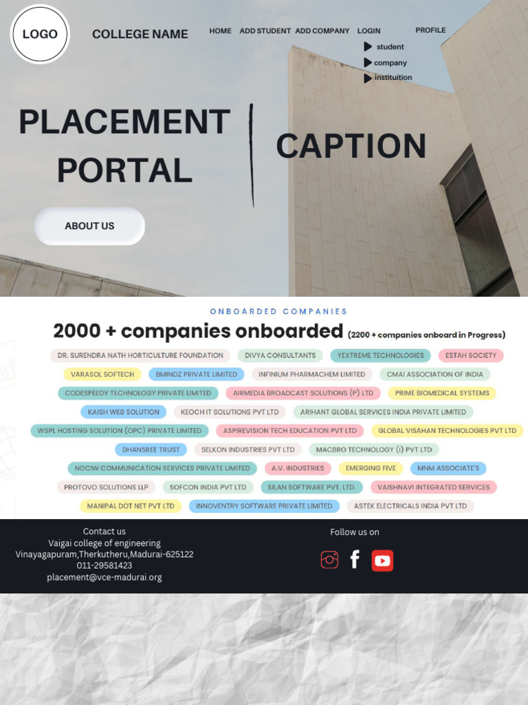 VAIGAI COLLEGE OF ENGINEERING PLACEMENT PORTAL - Compressed | PDF