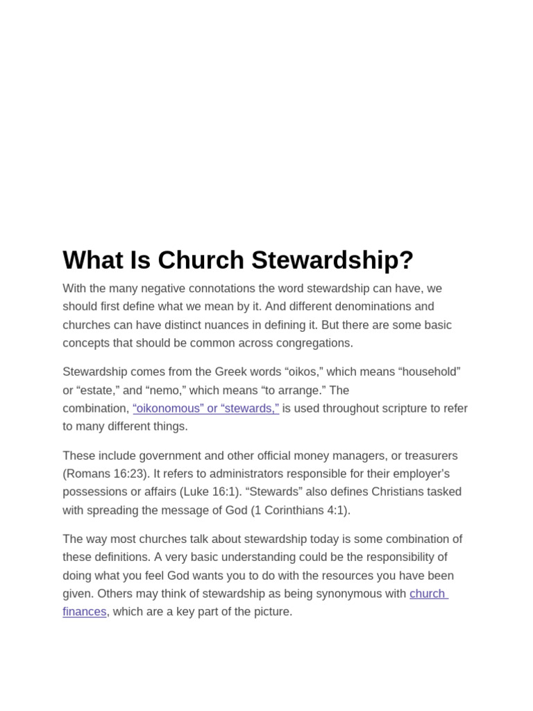What Is Church Stewardship | PDF | Fundraising | Jesus