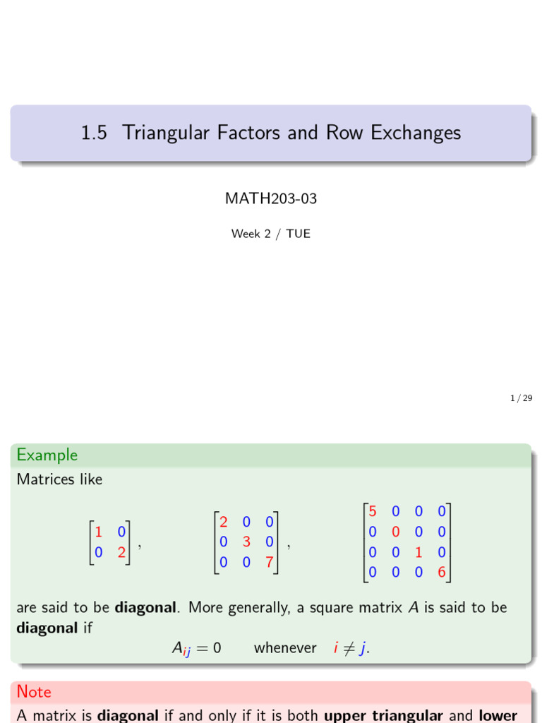 Triangular Matrices and Inverses | PDF | Matrix (Mathematics ...