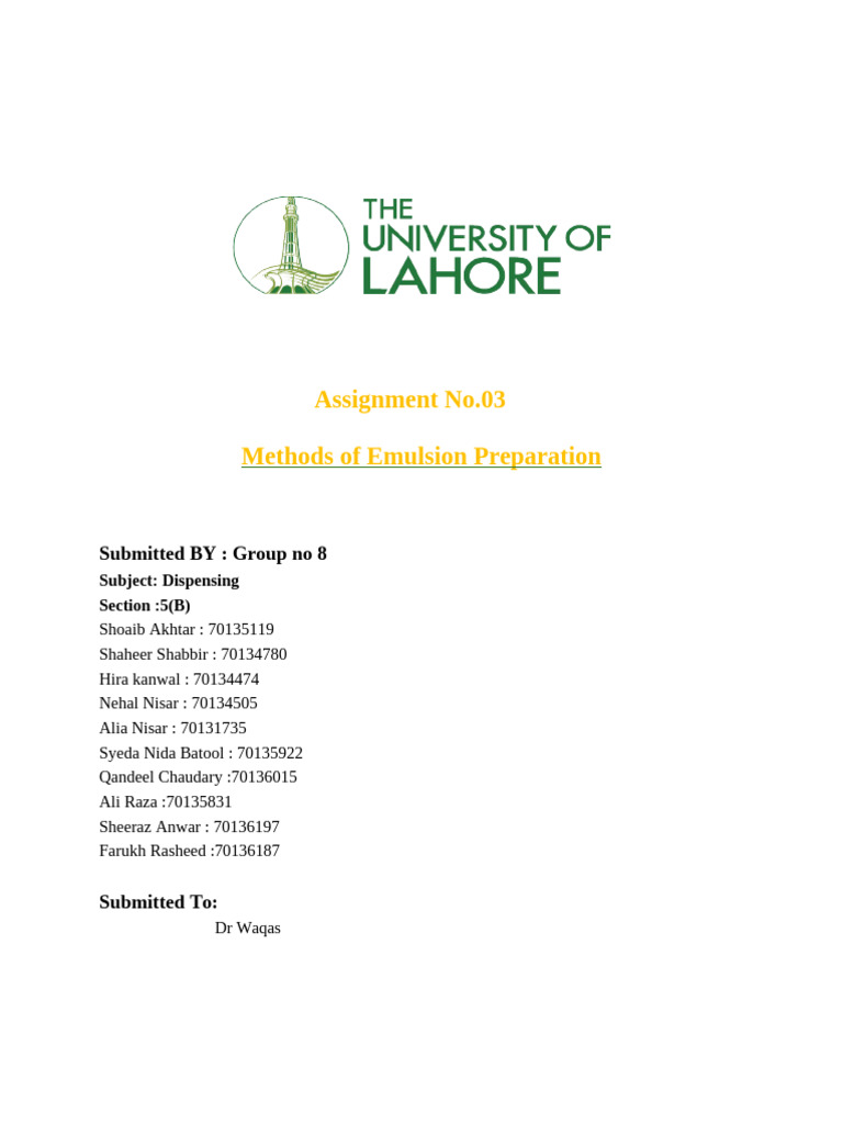 Emulsion Preparation Methods Explained | PDF | Emulsion | Chemistry
