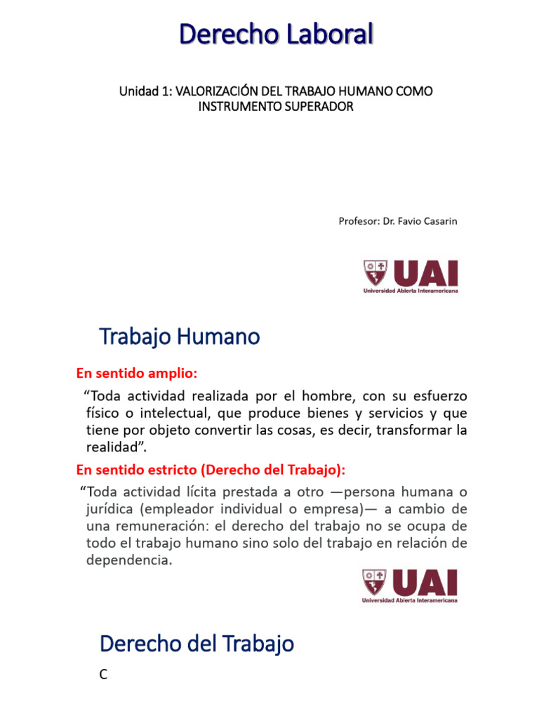 Derecho Laboral - Unidad 1 Primera Parte | PDF | Derecho laboral | Justicia Derecho Laboral - Unidad 1 Primera Parte | PDF | Derecho laboral | Justicia