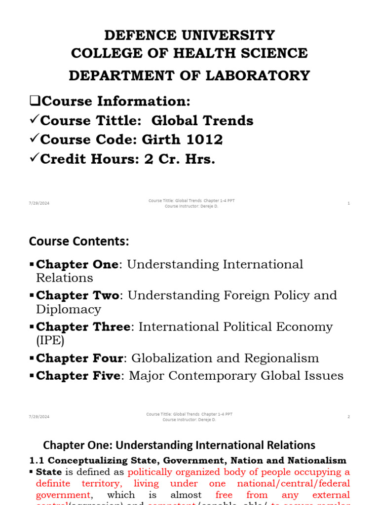 Global Trends Unit 1-4 (Summer) | PDF | Aids | Tariff