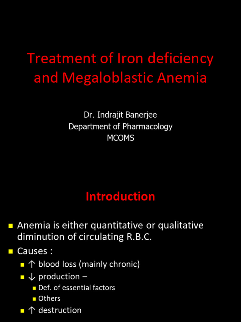 Treatment of Iron Deficiency and Megaloblastic Anemia | PDF | Anemia ...