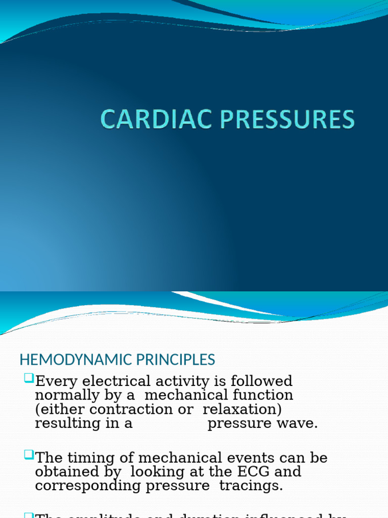 Intra Cardiac Pressures - Peak To Peak, Pull Back | PDF | Diastole ...