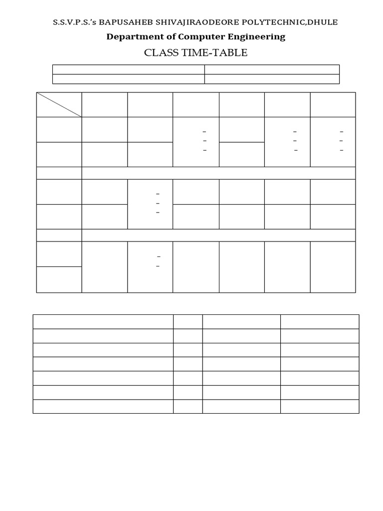 TIME TABLE 4th Sem Div A | PDF | Computing