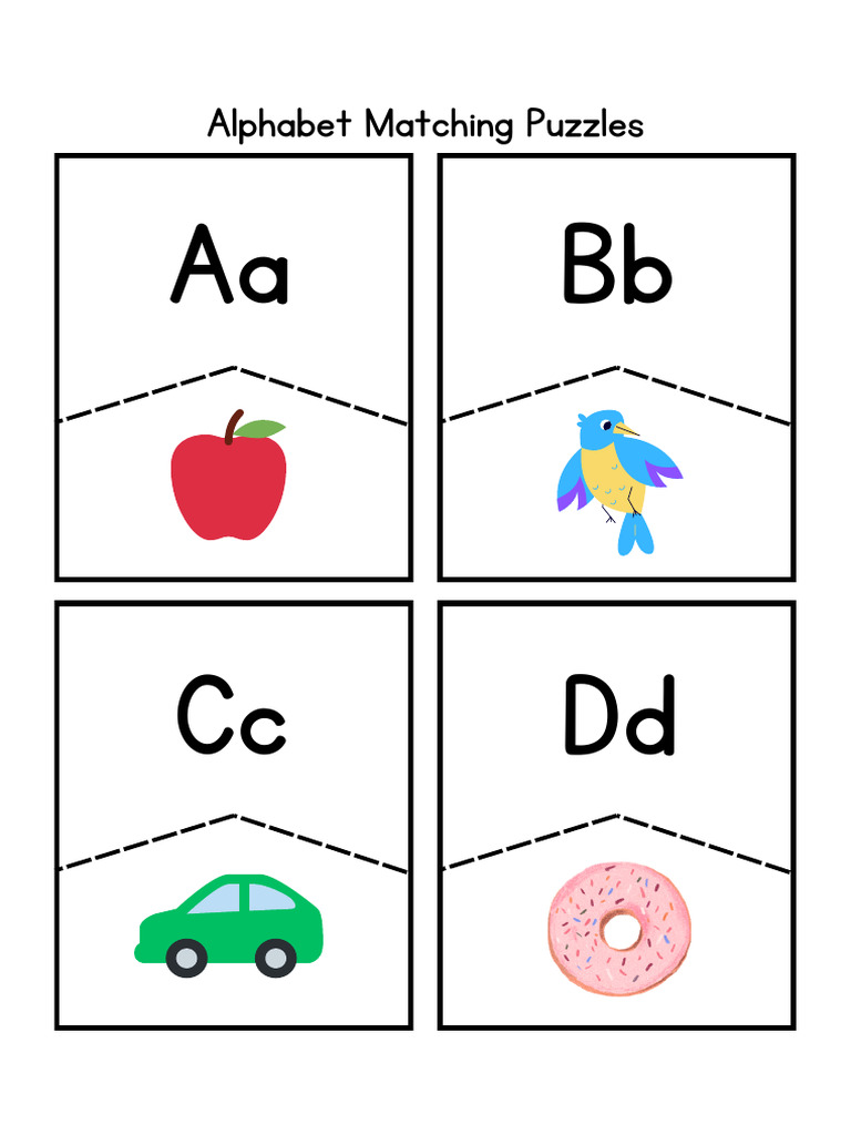 Colorful Alphabet Matching Puzzles Worksheet | PDF