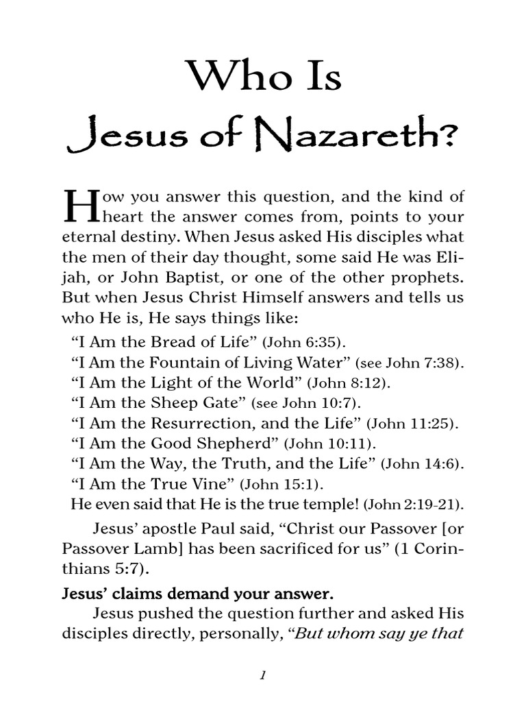 Who Do You Say Jesus Is? | PDF | Jesus | Gospel Of John