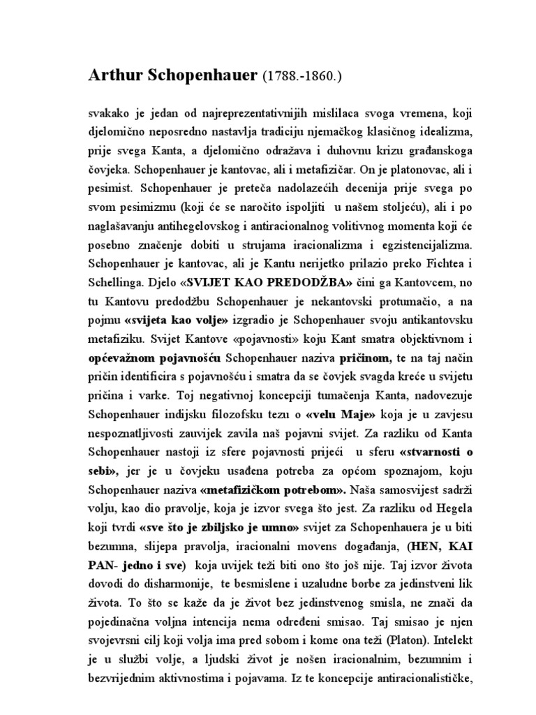 Arthur Schopenhauer | PDF