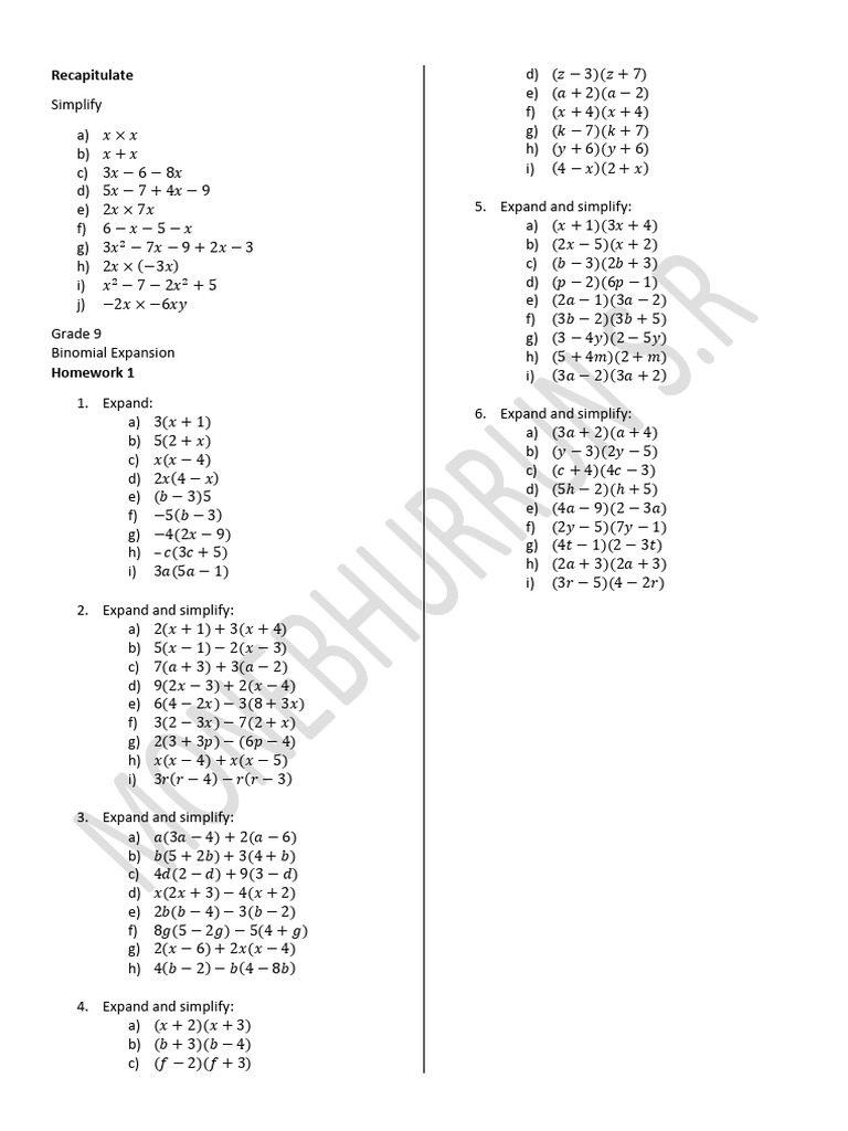 Homework 1 Binomial Expansion | PDF