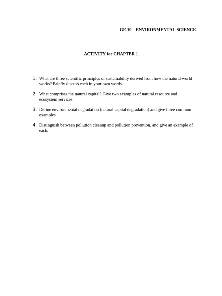 Chapter 1 Activity | PDF