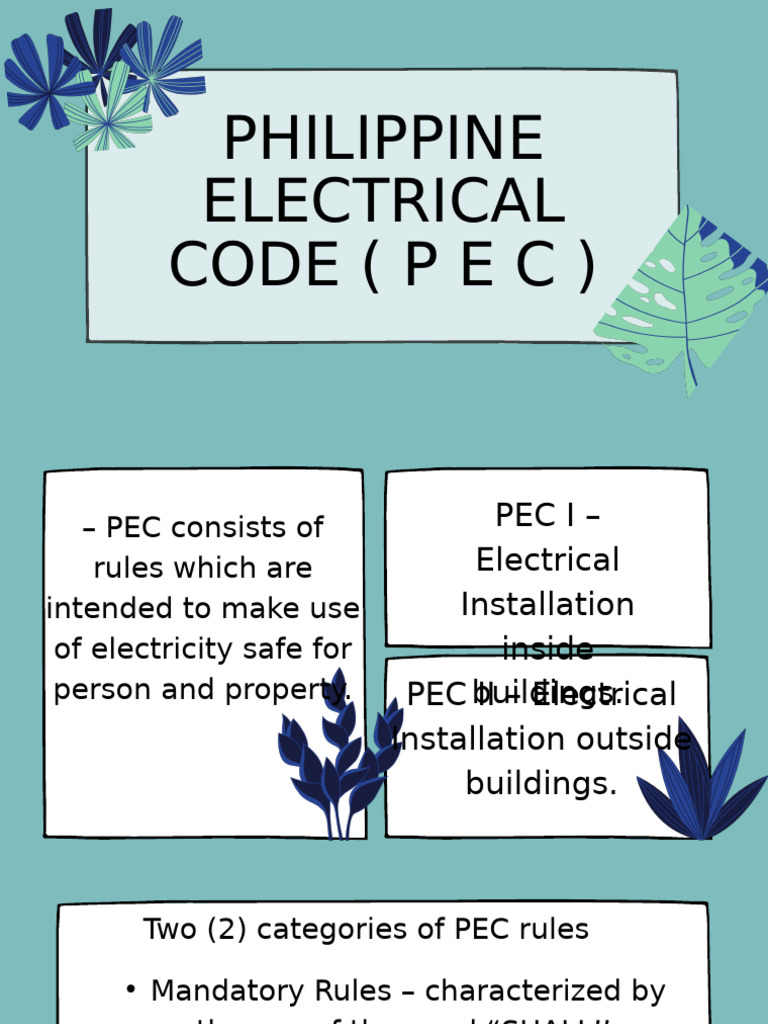 Philippine Electrical Code | PDF | Electrical Wiring | Electricity