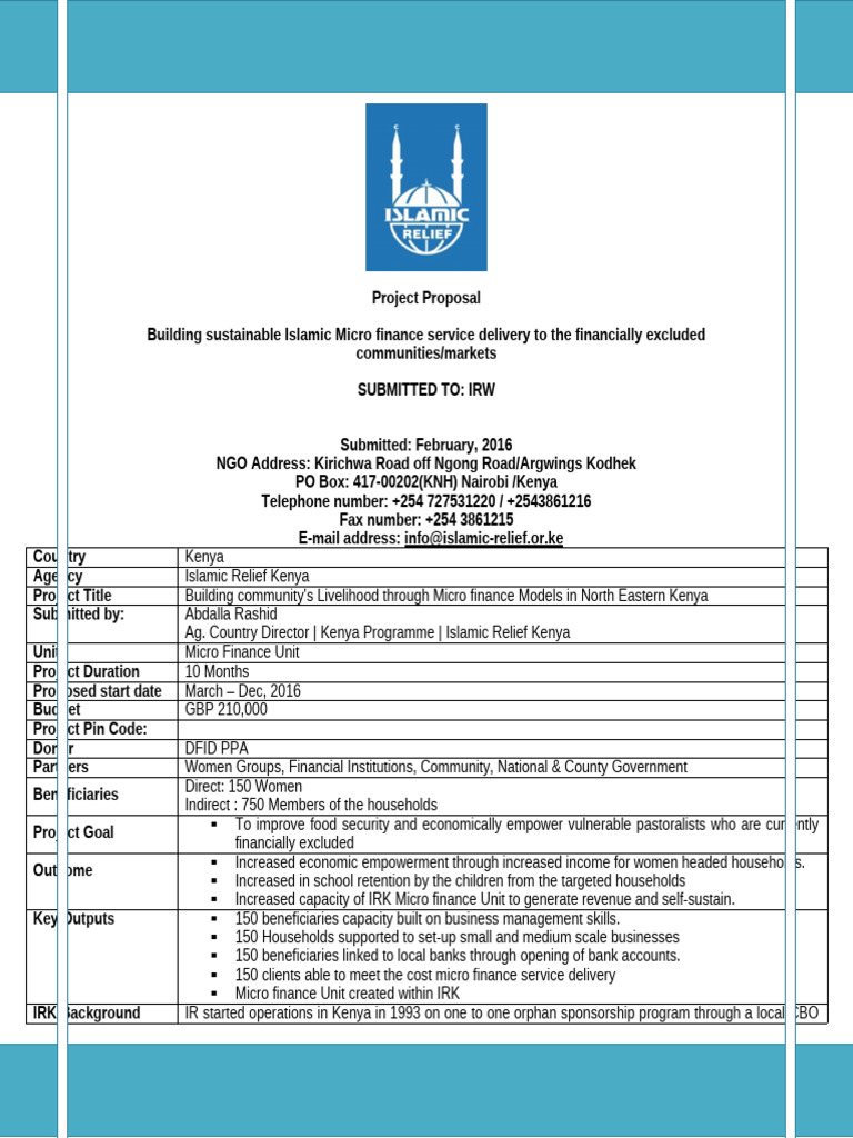 MMC Project-Proposal FOR MICROFINANCE | PDF | Microfinance | Banks