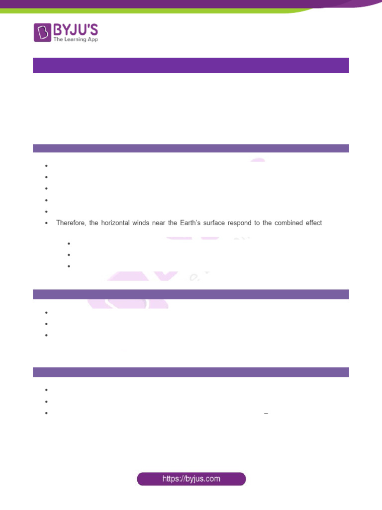 Forces Affecting Velocity and Direction of Wind Geography Notes For ...