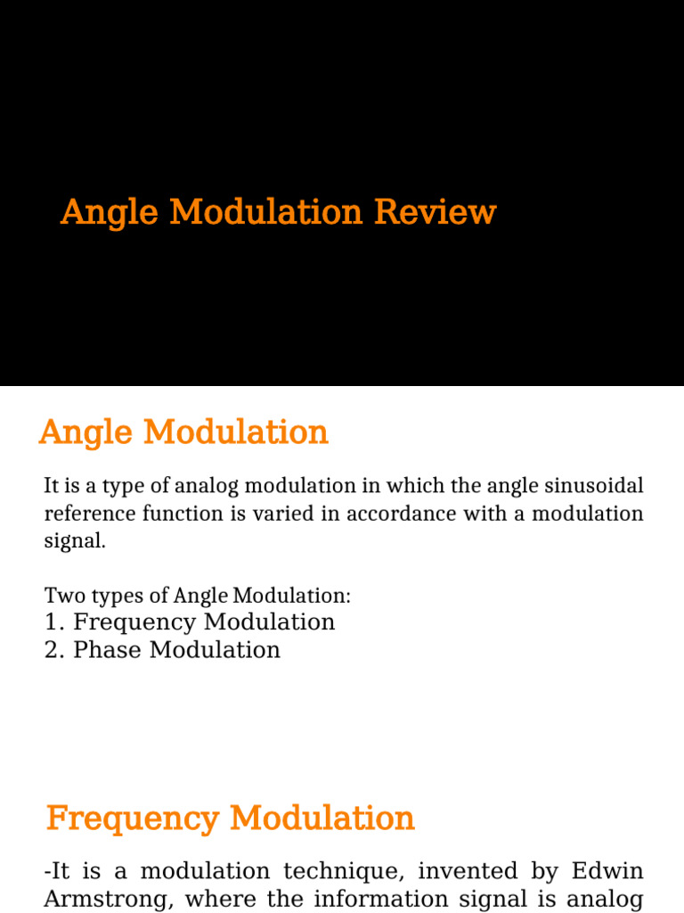 Angle Modulation Review SY 2021-2022 2nd Term | PDF | Frequency Modulation | Detector (Radio)