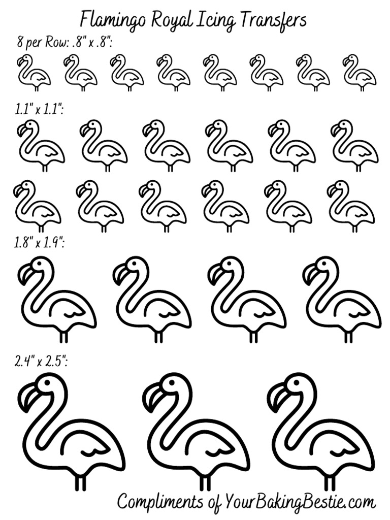 Flamingo Royal Icing Transfers | PDF