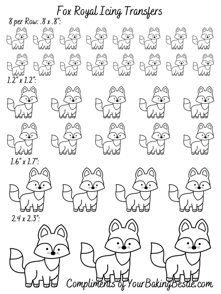 Fox Royal Icing Transfers | PDF