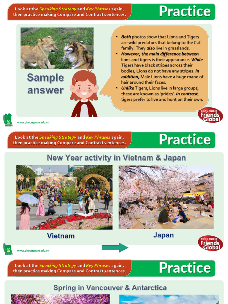 Compare and Contrast Speaking Practice | PDF