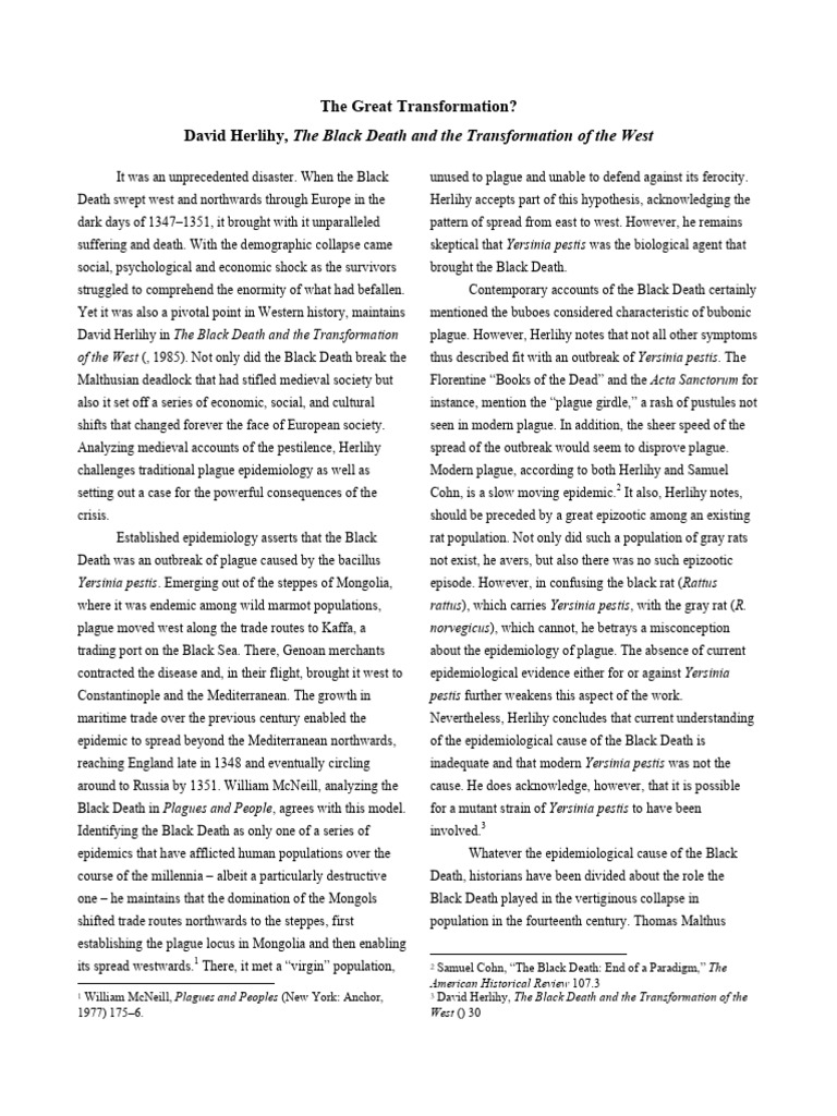 Black Death & Transformation of the West | PDF | Black Death