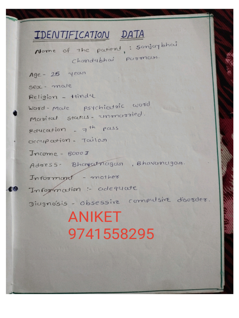 Care Plan On OCD (MHN) | PDF