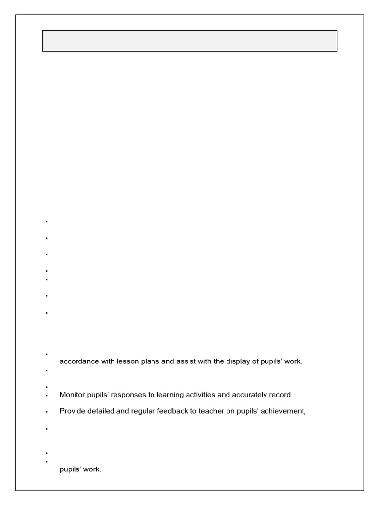 Brynmill Primary School - Teaching Assistant Level 2 - Job Description ...