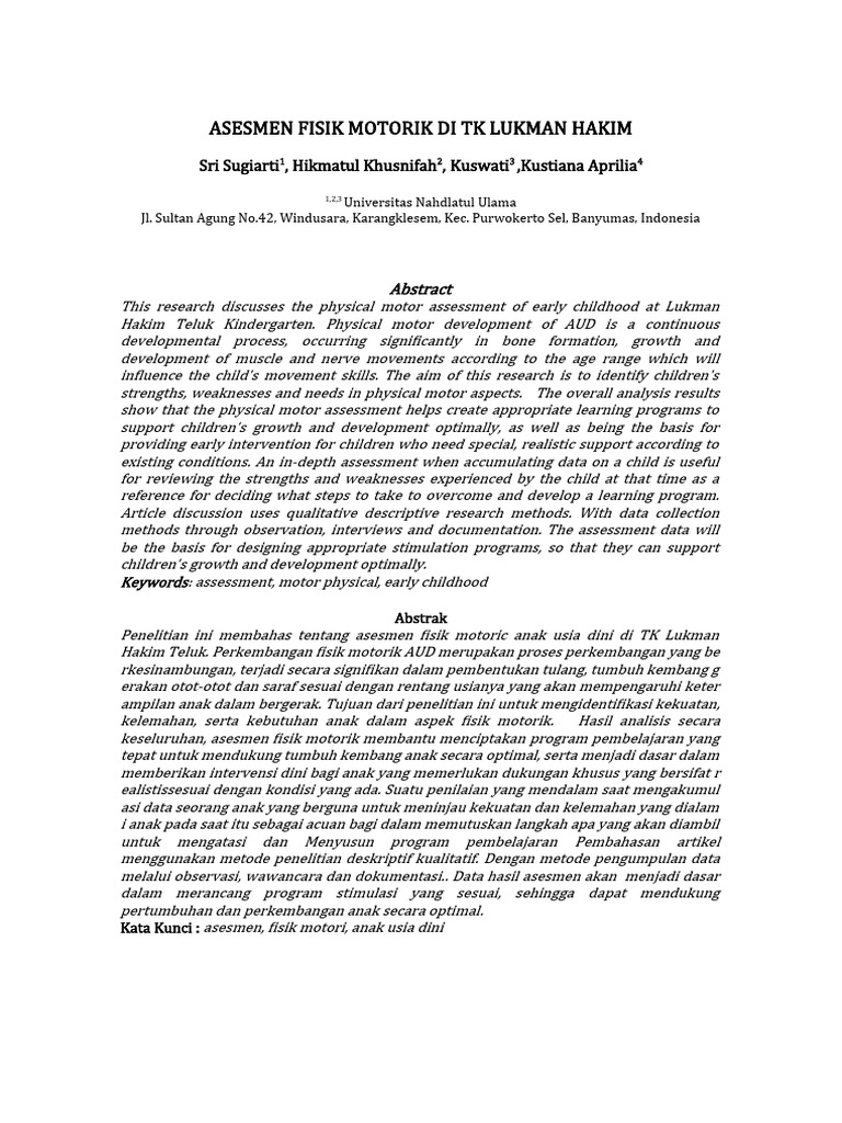 JURNAL OBSERVASI Kel 3 TK LUKMAN HAKIM | PDF