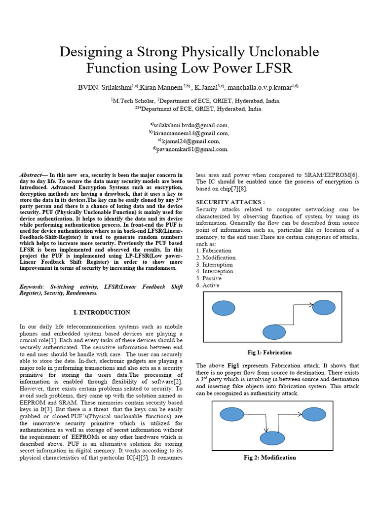 Low Power LFSR Paper 2 (Final) | PDF | Digital Electronics | Computer ...