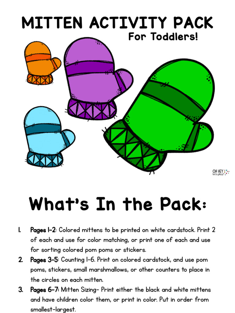 Mitten Activity Pack | PDF
