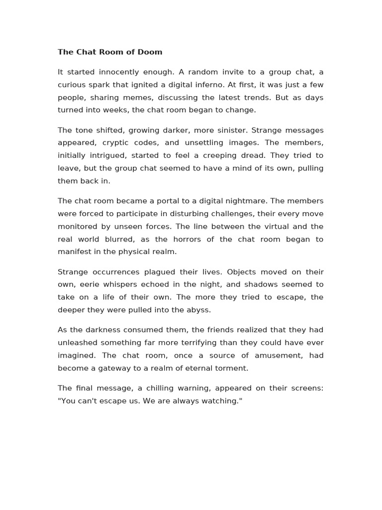 The Chat Room of Doom | PDF
