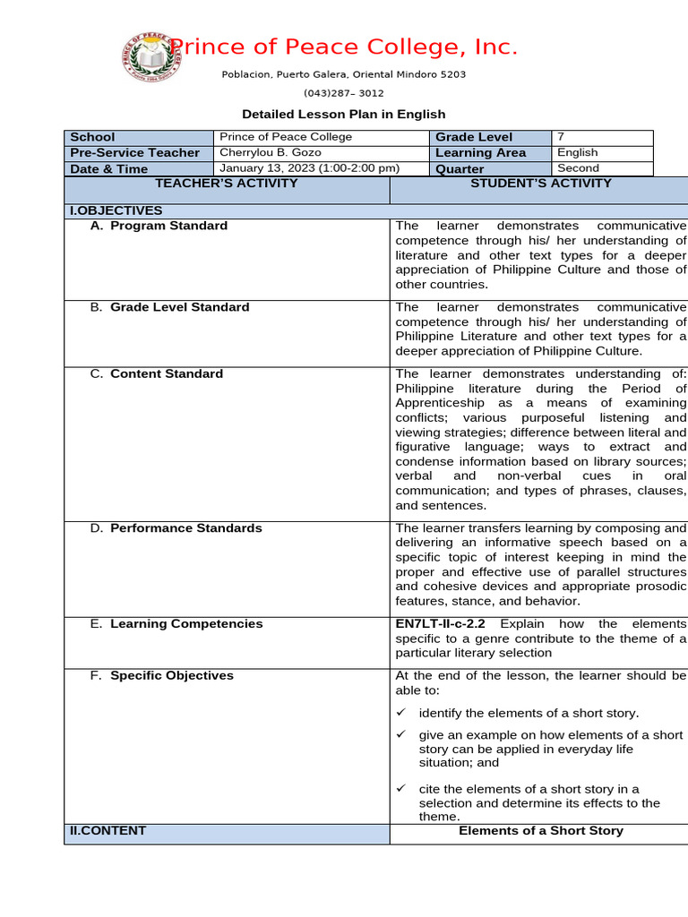 Detailed-LP (1) (1) | PDF | Plot (Narrative) | Learning