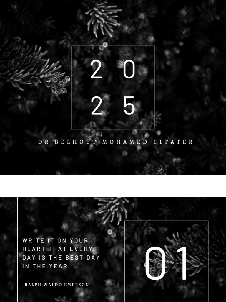 Quotes Wall Calendar in Black and White Modern Minimal Style | PDF