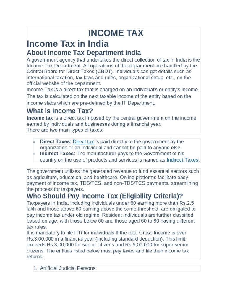 Income Tax | PDF | Taxes | Income Tax