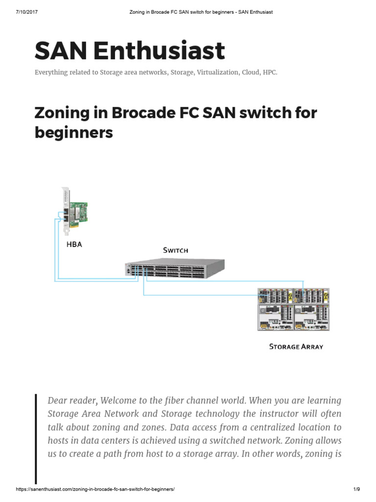Zoning in Brocade FC SAN Switch For Beginners - SAN Enthusiast | PDF | Network Switch | Computer ...